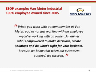 Webinar: Employee ownership transitions versus private equity roll-ups ...