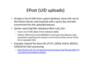 E-Utilities | PDF | Databases | Computer Software and Applications