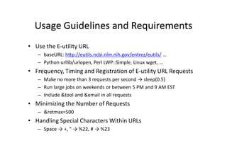 E-Utilities | PDF | Databases | Computer Software and Applications
