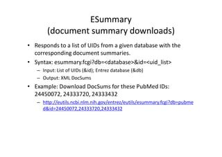 NCBI API - Integration into analysis code | PDF