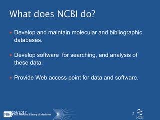 Ncbi basic intro_v_pitt_kent_osu | PPT