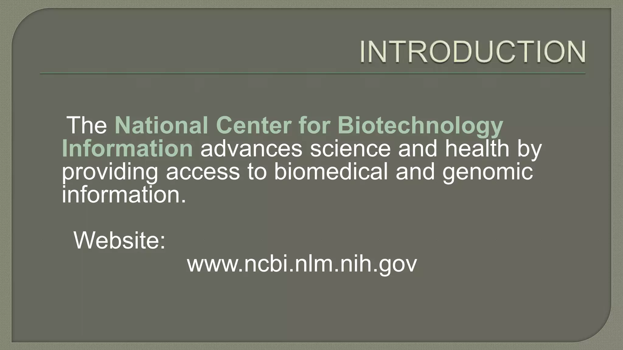 Ncbi Databasepptx Databases Computer Software And Applications