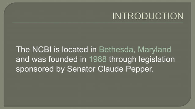 NCBI Database.pptx | Databases | Computer Software and Applications