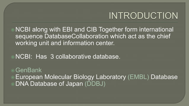 Ncbi Databasepptx Databases Computer Software And Applications