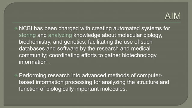 NCBI Database.pptx | Databases | Computer Software and Applications