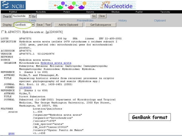 NCBI | PPT | Databases | Computer Software and Applications