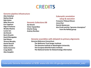 The NCBI Eukaryotic Genome Annotation Pipeline and Alternate Genomic ...