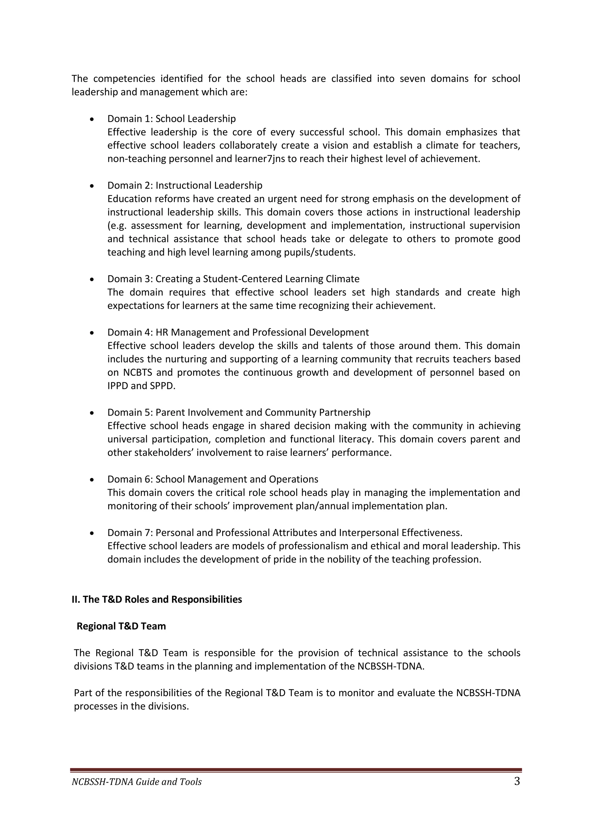 DepEd National Competency-Based Standards for School Heads | PDF