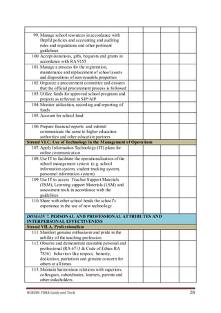 DepEd National Competency-Based Standards for School Heads | PDF