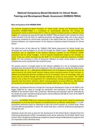DepEd National Competency-Based Standards for School Heads | PDF