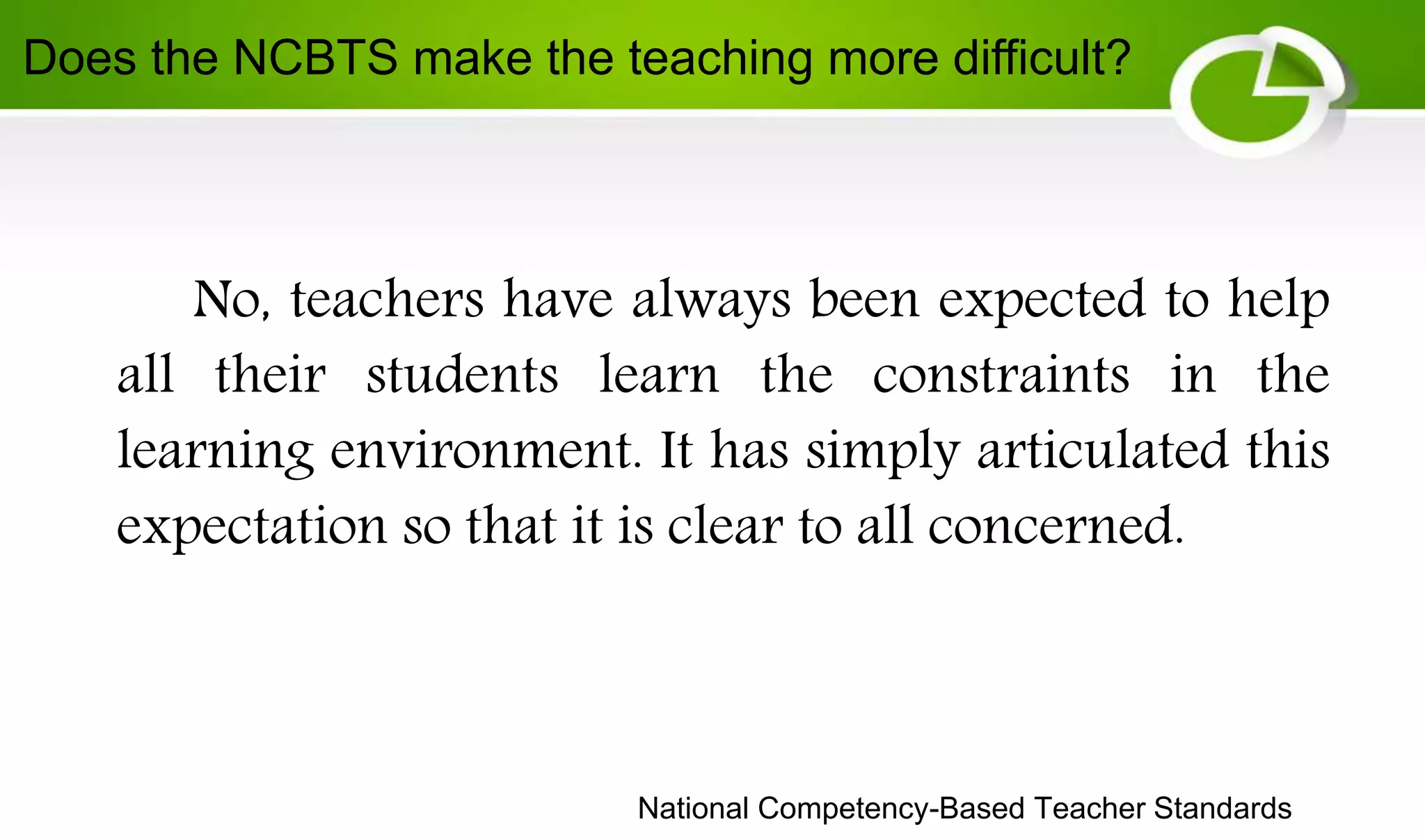 NCBTS (National Competency-Based Teacher Standards) | PPTX