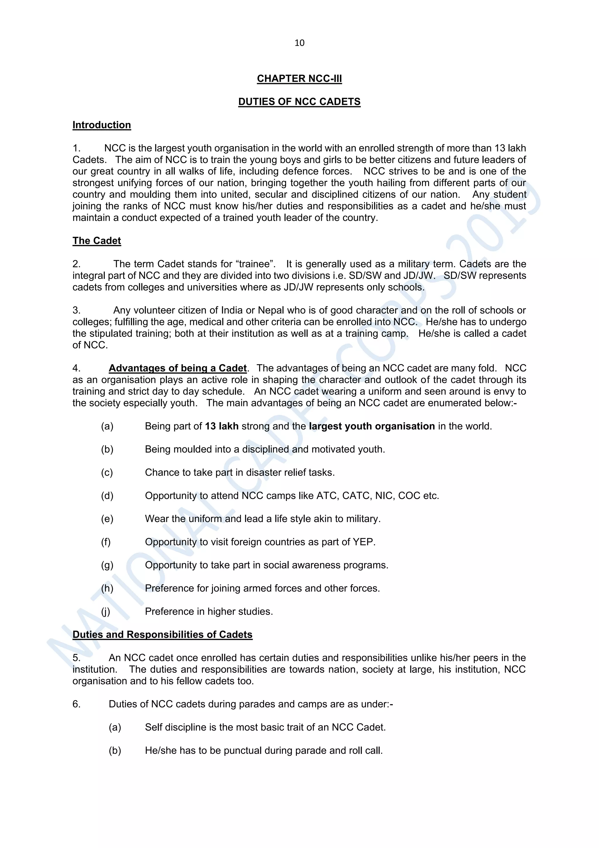 National Cadet Corps(NCC) | PDF