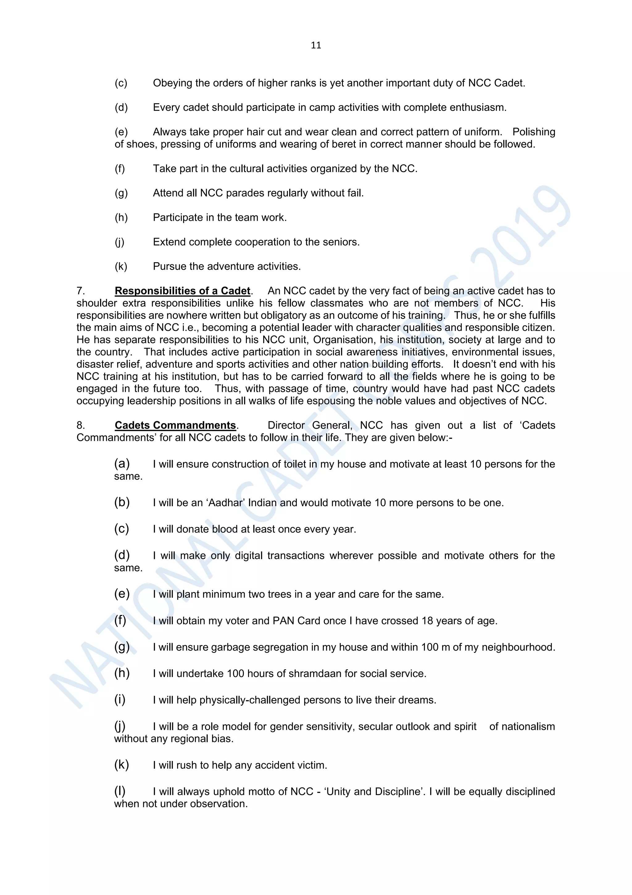 National Cadet Corps(NCC) | PDF