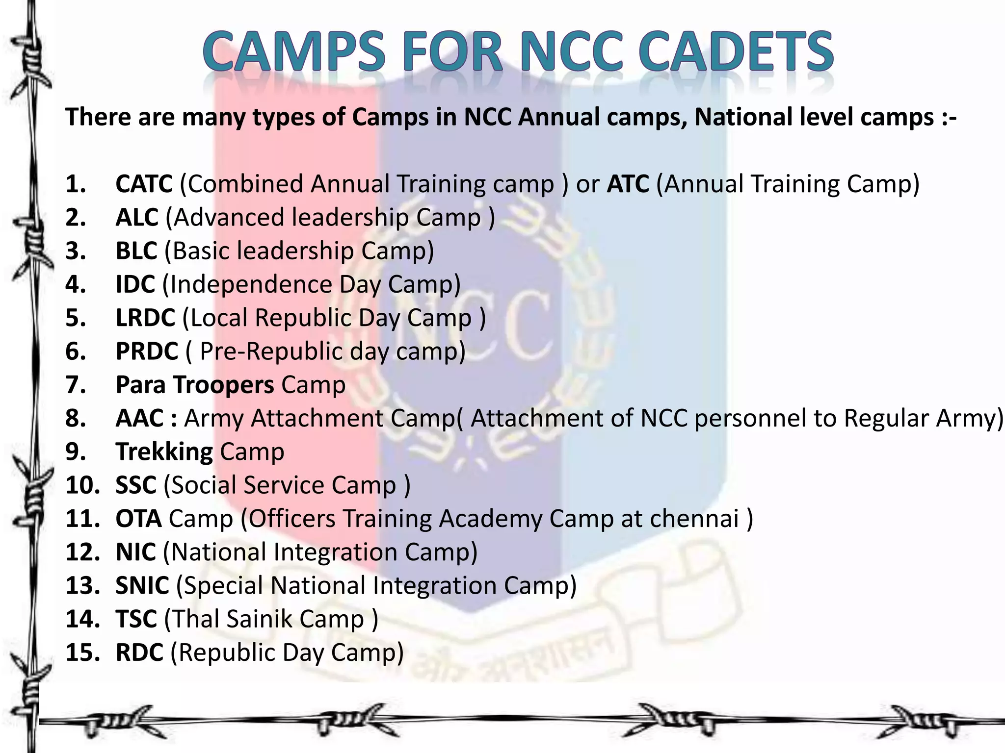Ncc notes and important topics | PPSX