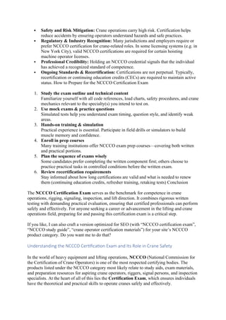 CertsArea NCCCO Certification Exam Dumps | DOCX