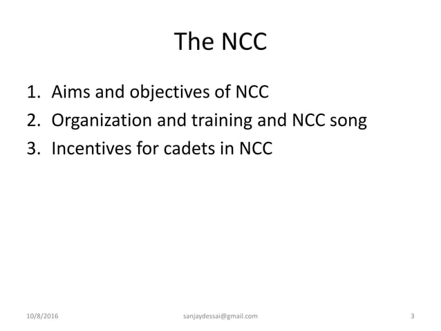 NCC common syllabus for B and C certificate examination | PPTX ...