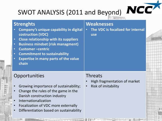 Ncc construction DK, Strategy | PPTX