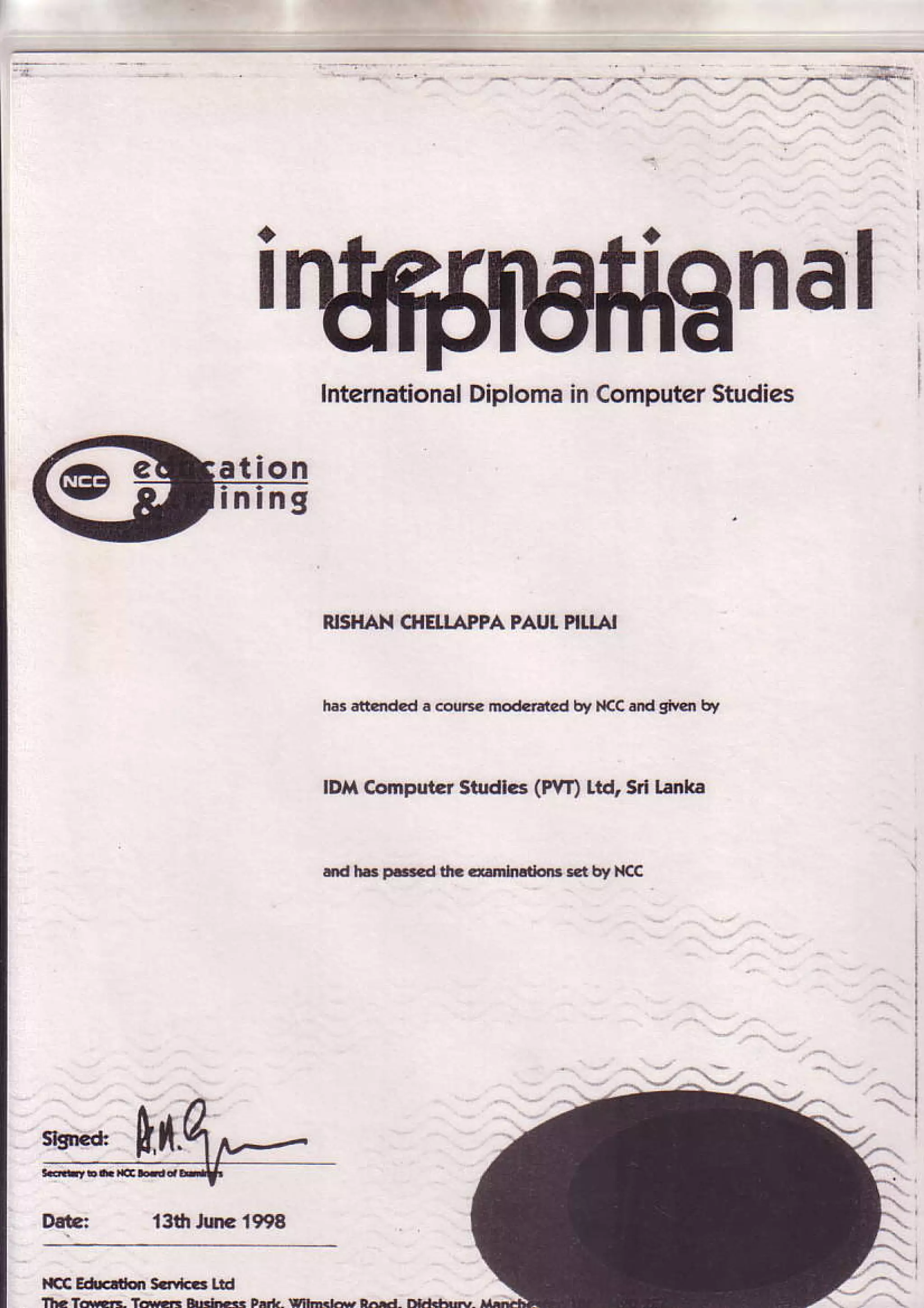 Ncc diploma certificate | PDF