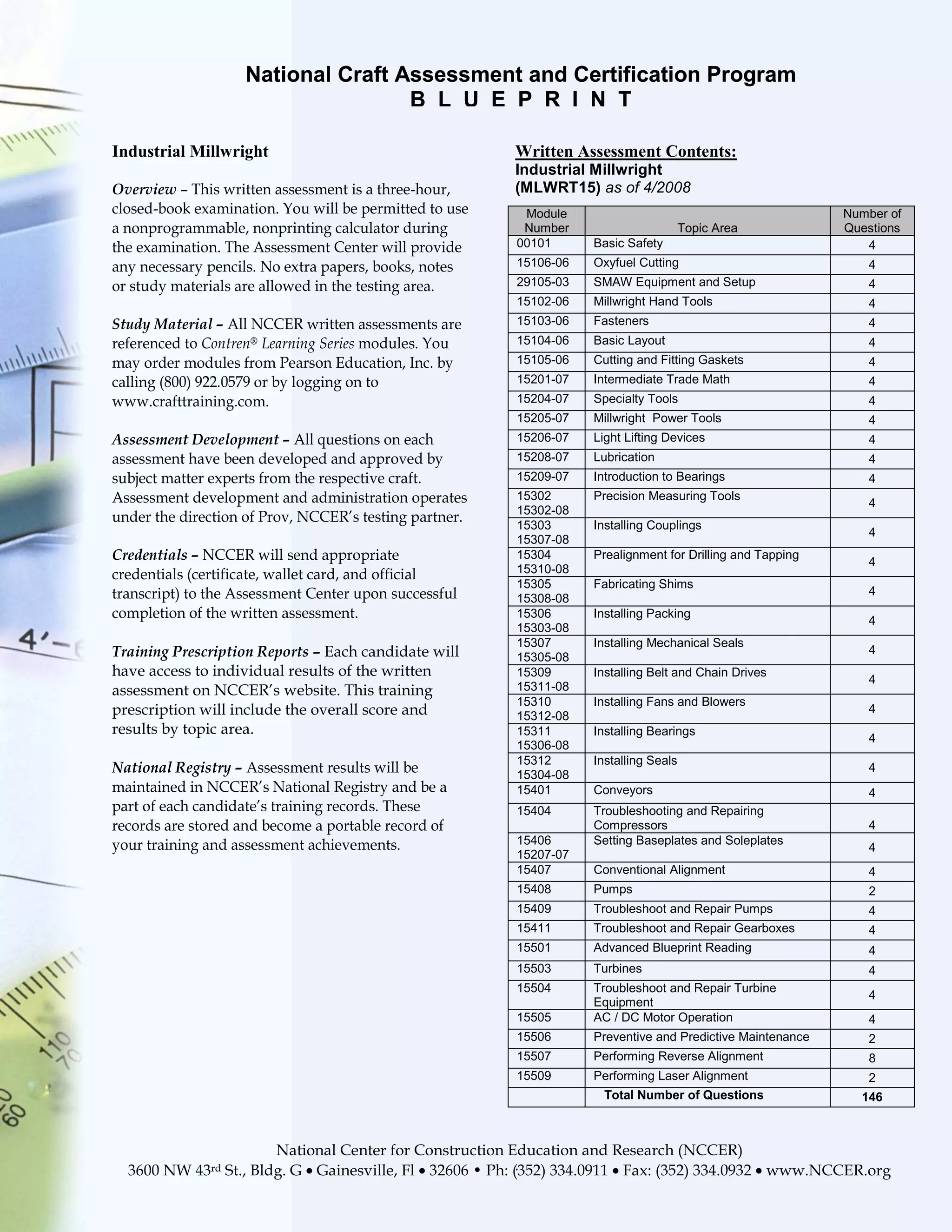 Nccer Millwright | PDF