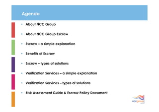 Ncc Group Escrow Overview 2010 | PDF | Business | Business and Finance