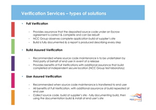 Ncc Group Escrow Overview 2010 | PDF | Business | Business and Finance