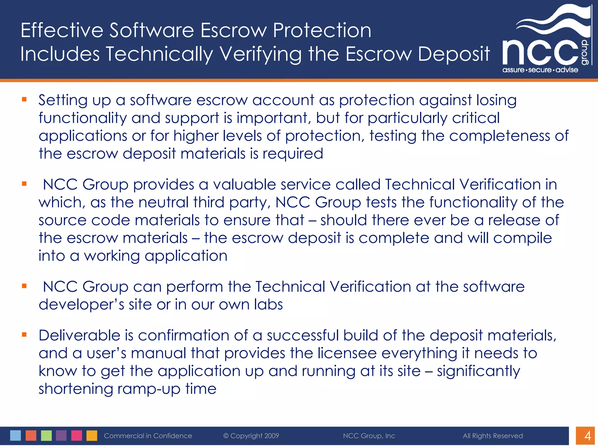 NCC Group Software Escrow Services | PPT