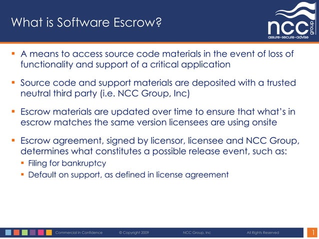 NCC Group Software Escrow Services | PPT