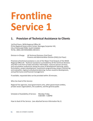 NEDA XII Citizen's Charter | PDF