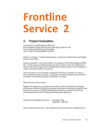 NEDA XII Citizen's Charter | PDF