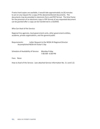 NEDA XII Citizen's Charter | PDF