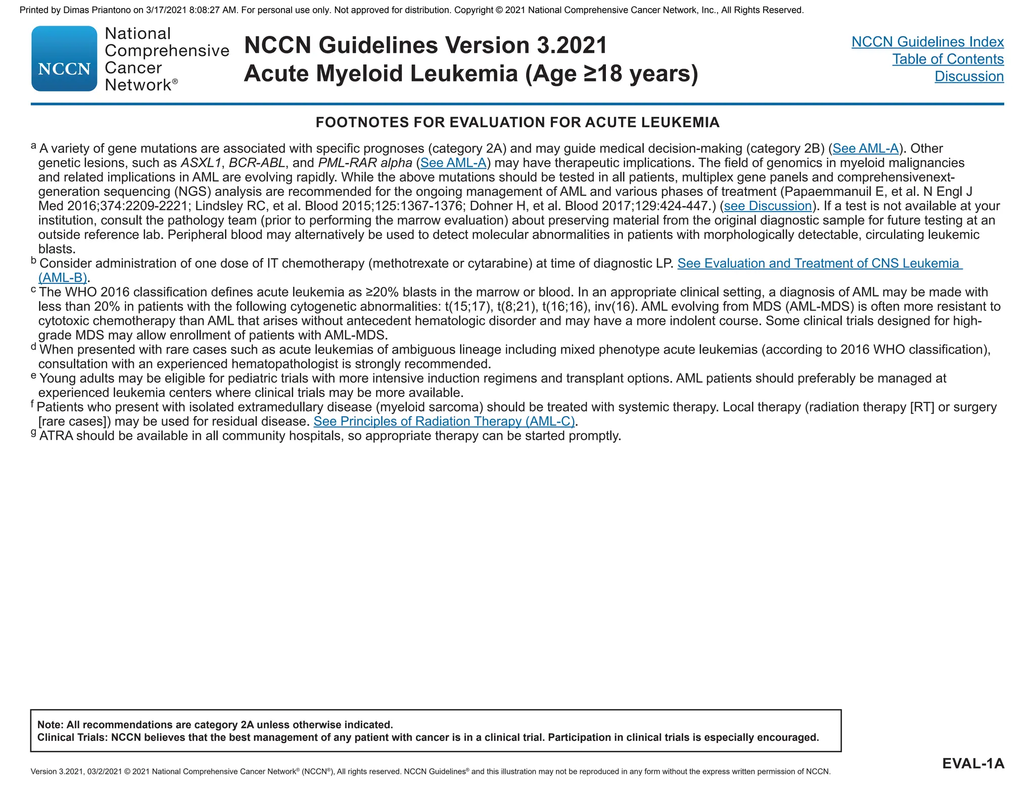 NCCN-Acute-Myeloid-Leukemia (AML) education | PPT