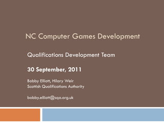 NC Computer Games QDT | PPT