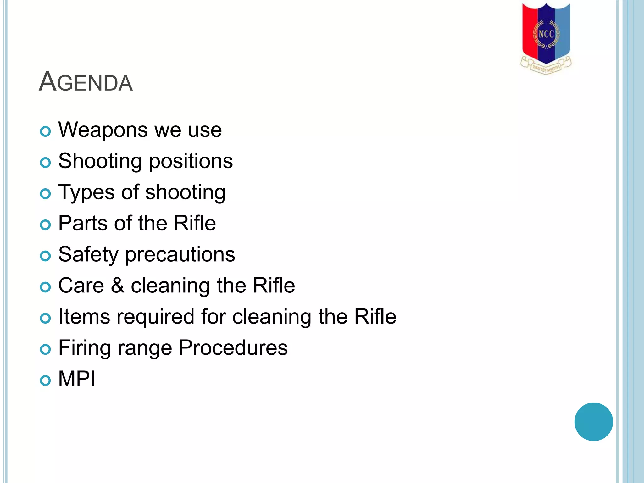 NCC Weapon training (4 TN CTC NCC) | PPTX