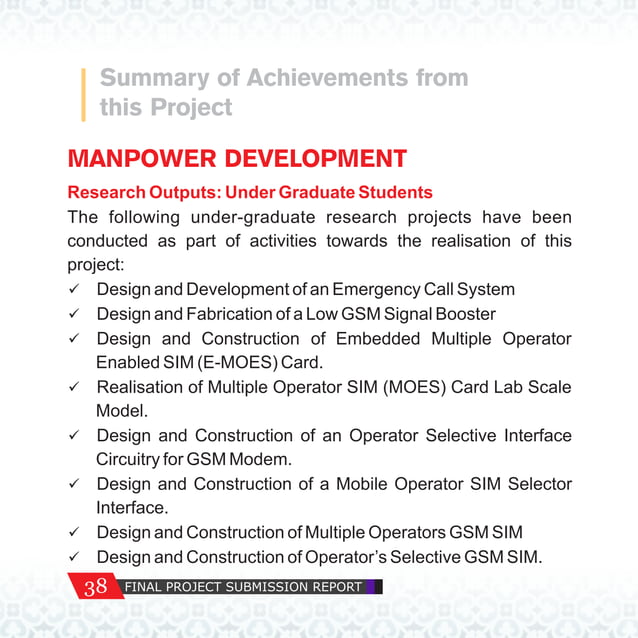 NCC FUNDED PROJECTS | PDF