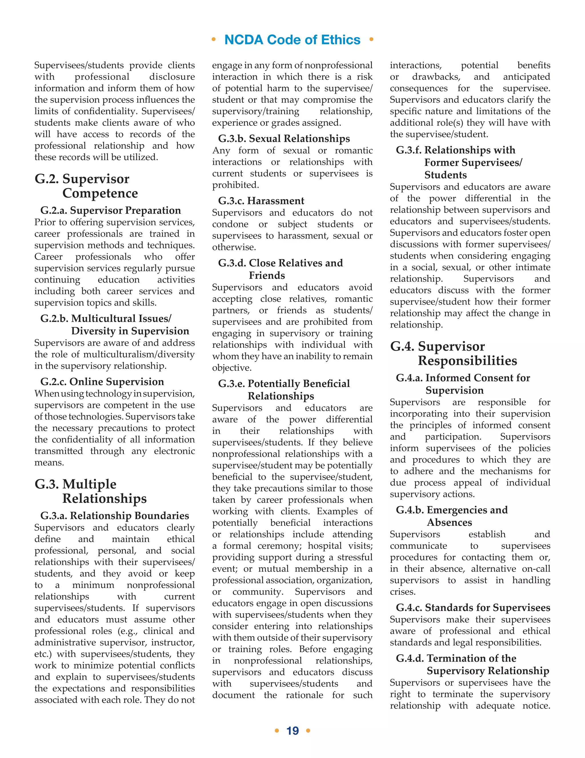 Ncda code of ethics | PDF