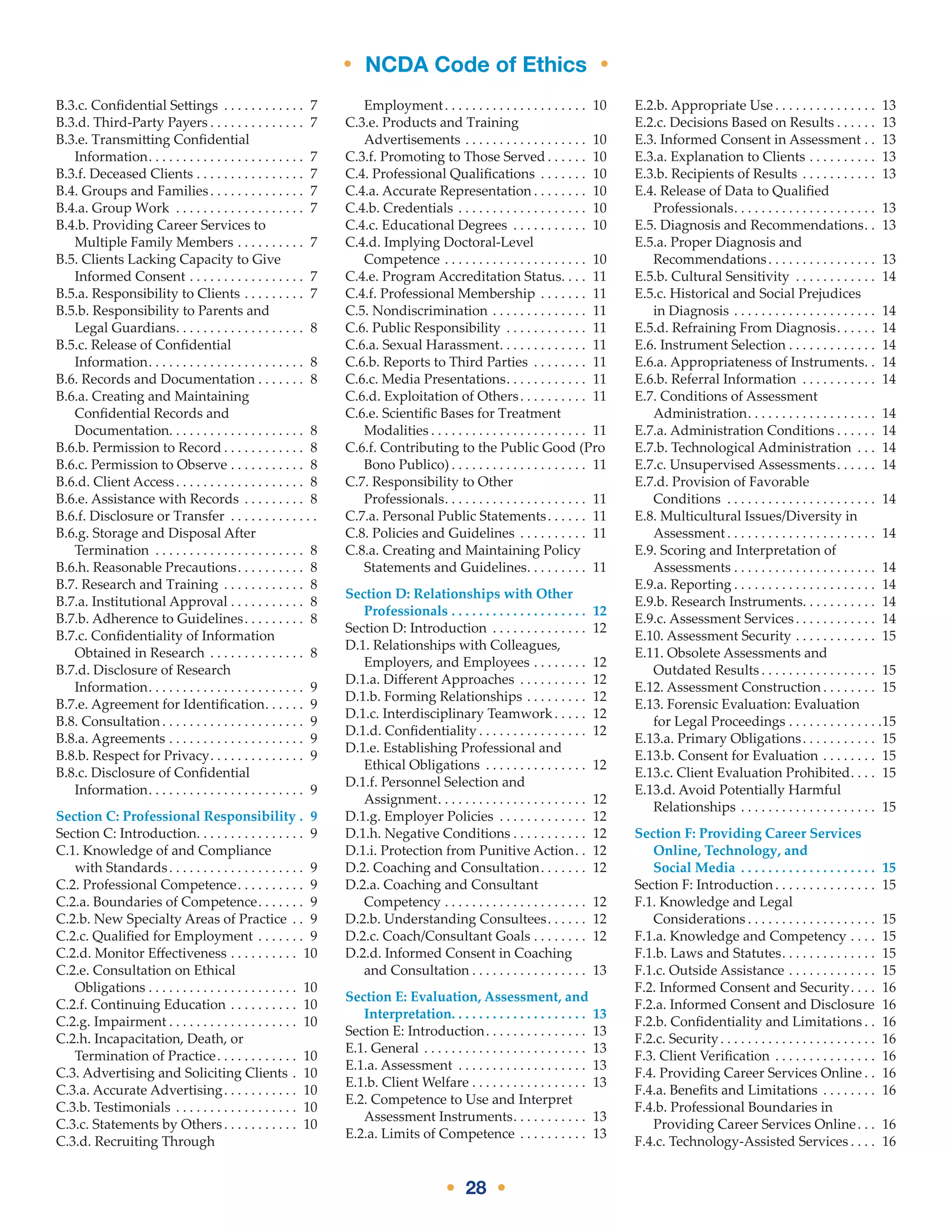 Ncda code of ethics | PDF