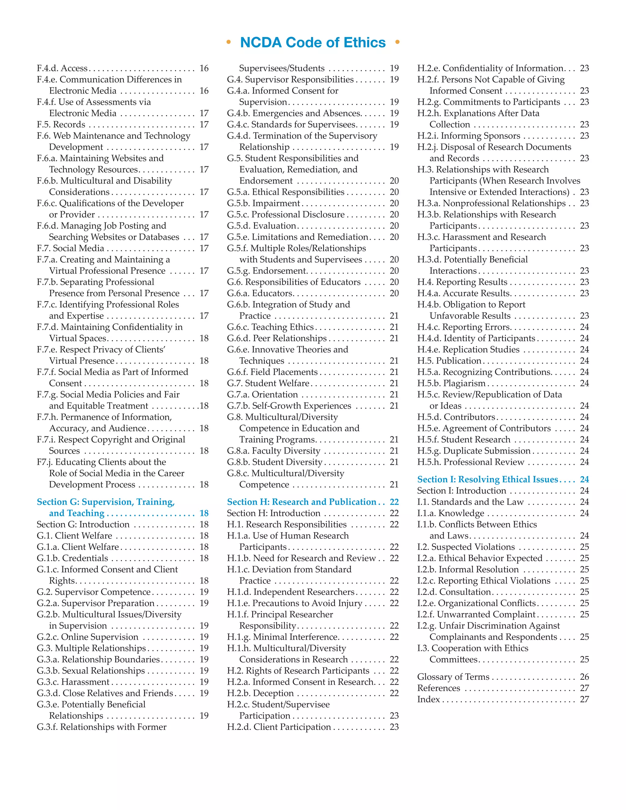 Ncda code of ethics | PDF