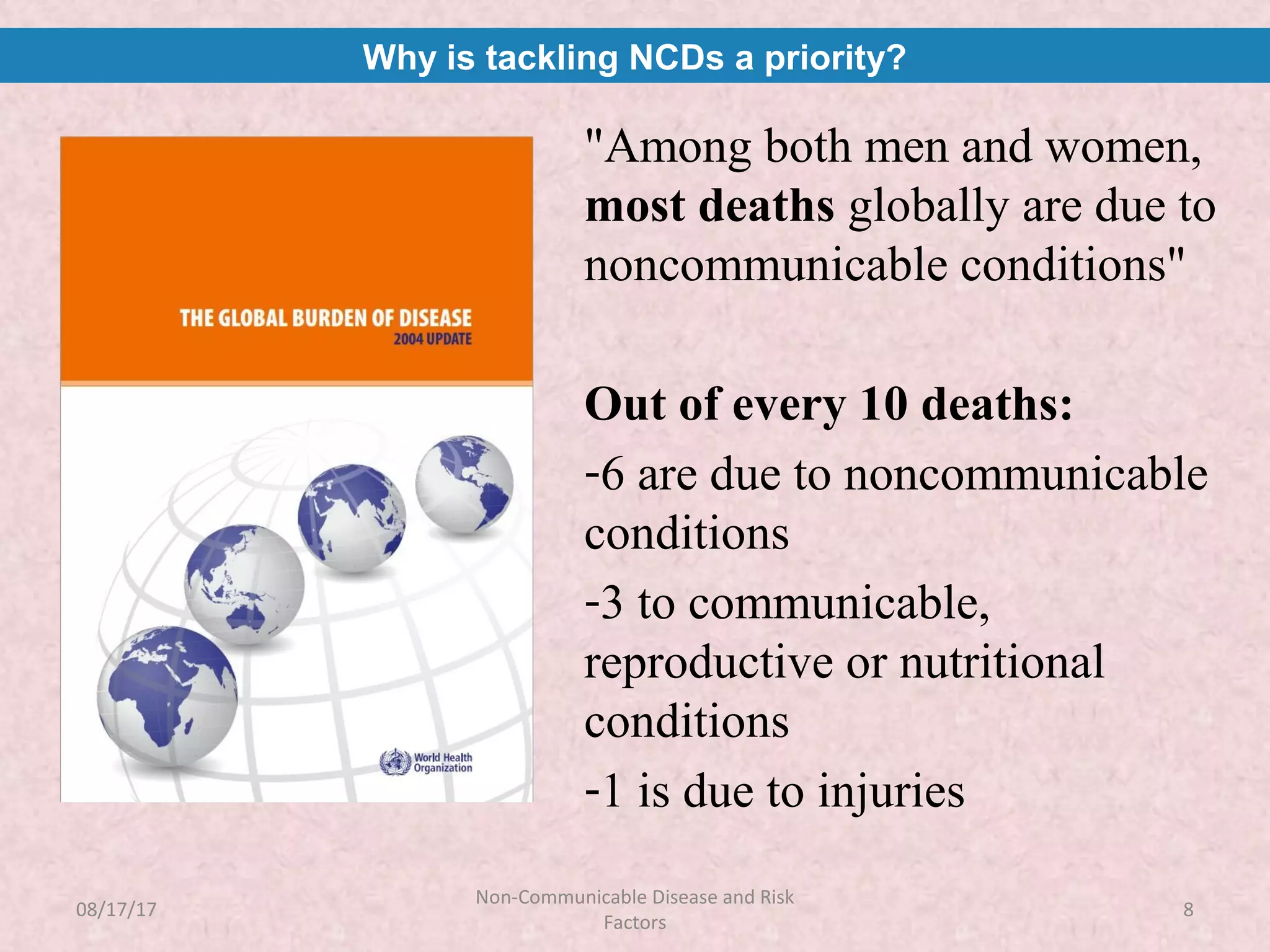 Non communicable disease and risk factors | PPT