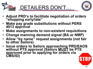 Nc detailer, NAVY COUNSELOR DETAILER | PPT