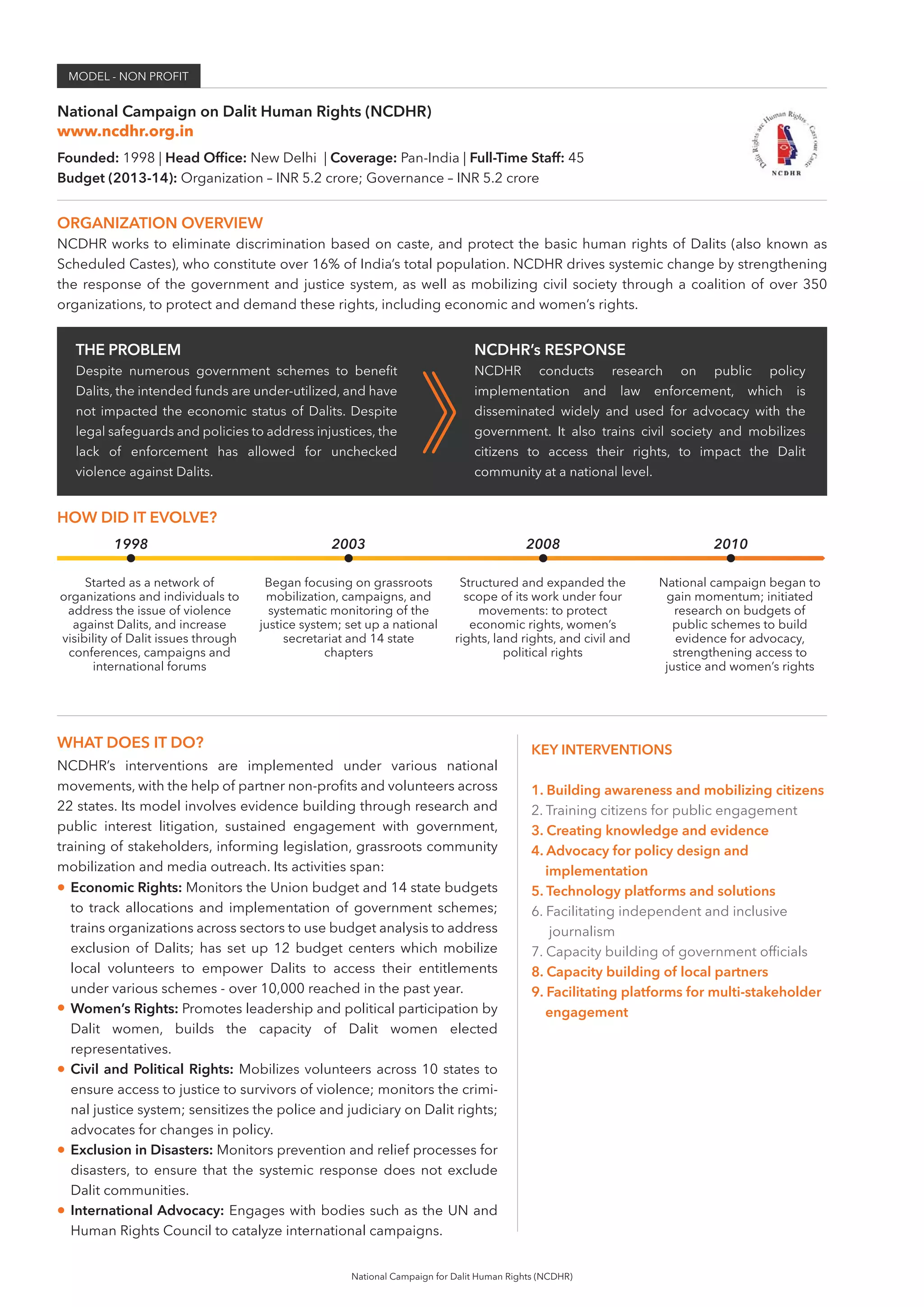 National Campaign on Dalit Human Rights (NCDHR) | PDF