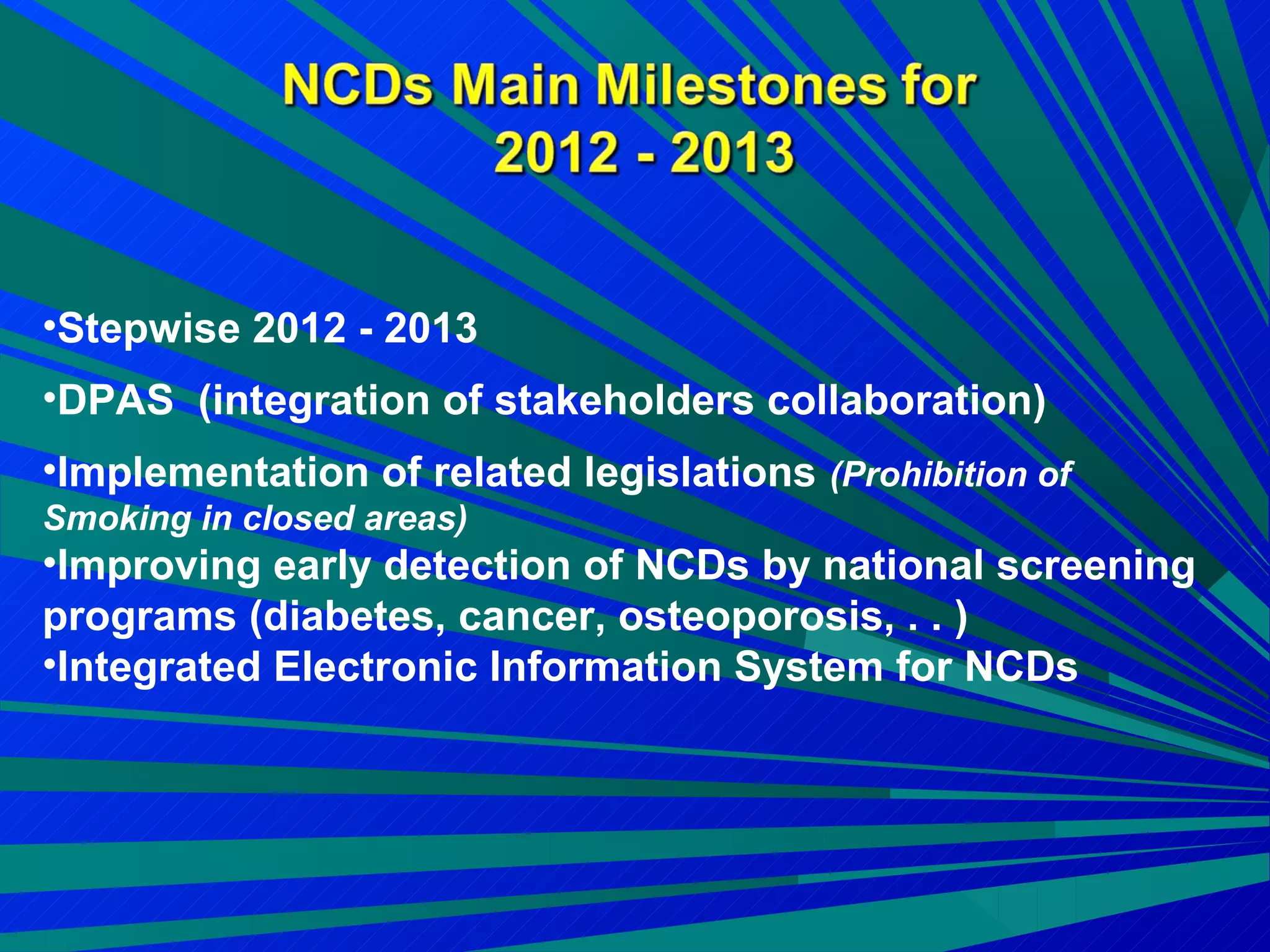 NCD in Saudi Arabia dr M. Saeedi 2012 Riyadh | PPT