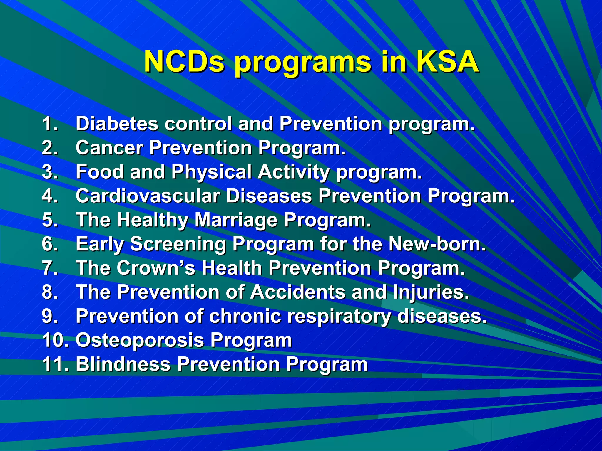 NCD in Saudi Arabia dr M. Saeedi 2012 Riyadh | PPT