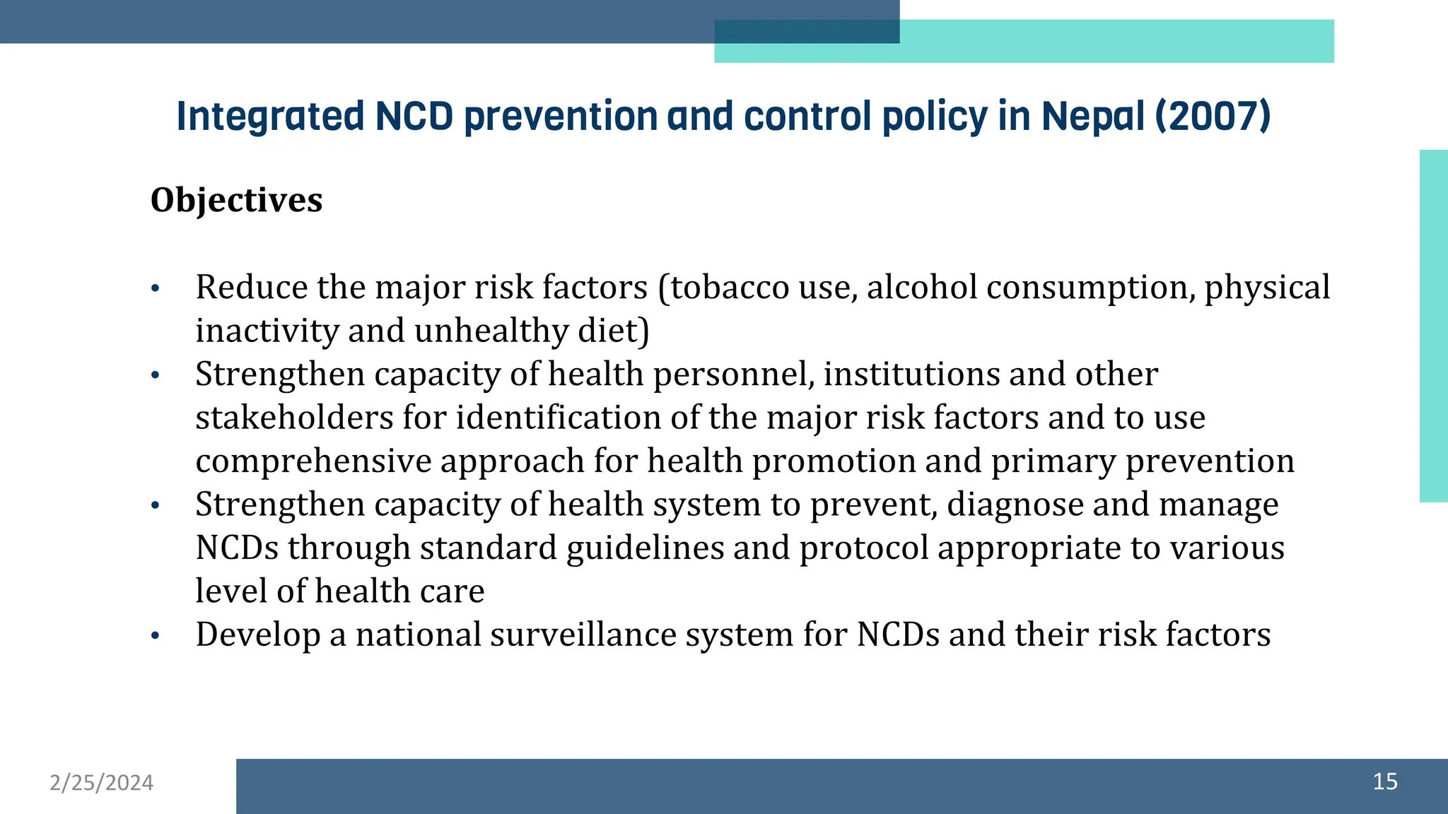 Non-Communicable Diseases (NCDs) in Nepal: Bridging Evidence-Based ...