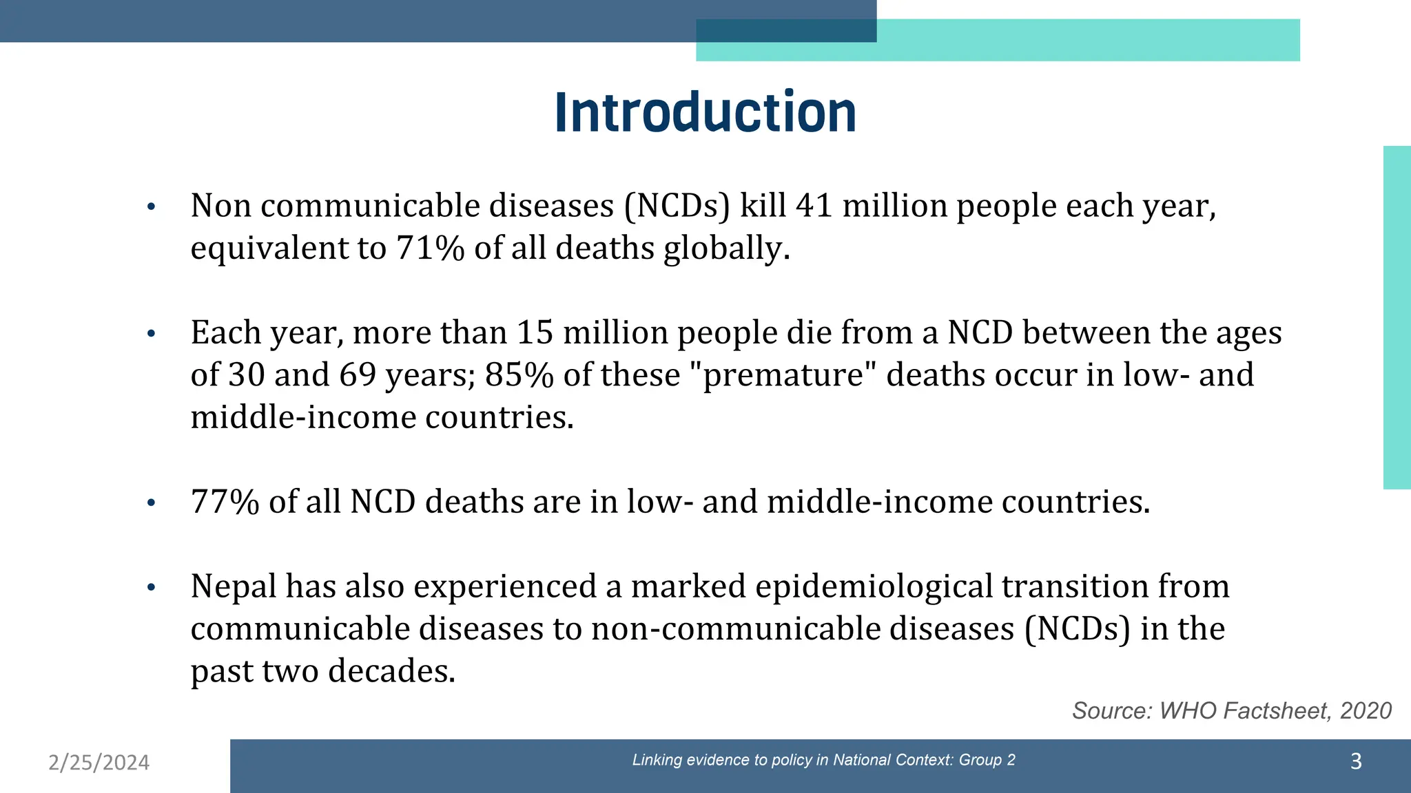 Non-Communicable Diseases (NCDs) in Nepal: Bridging Evidence-Based ...