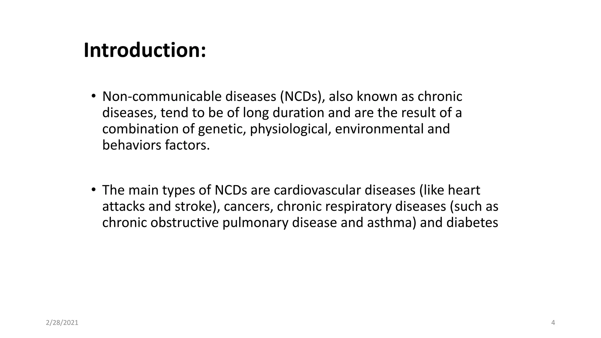 Ncd non communicable diseases presentation | PPTX