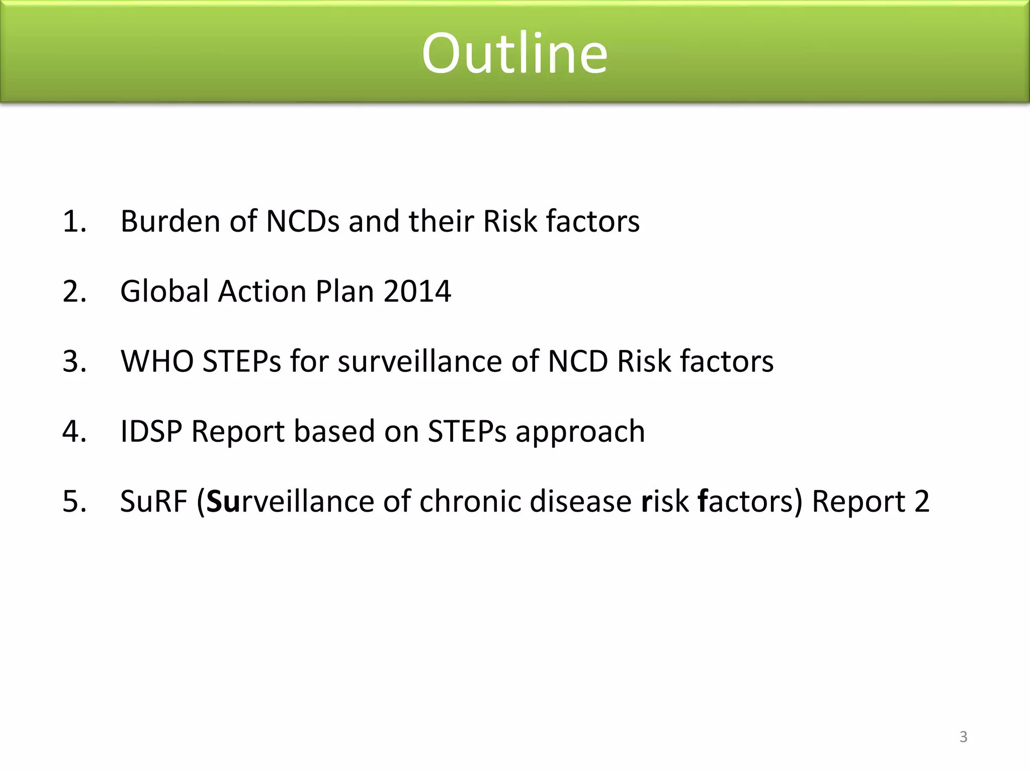 NCD Risk factor Surveillance | PPTX
