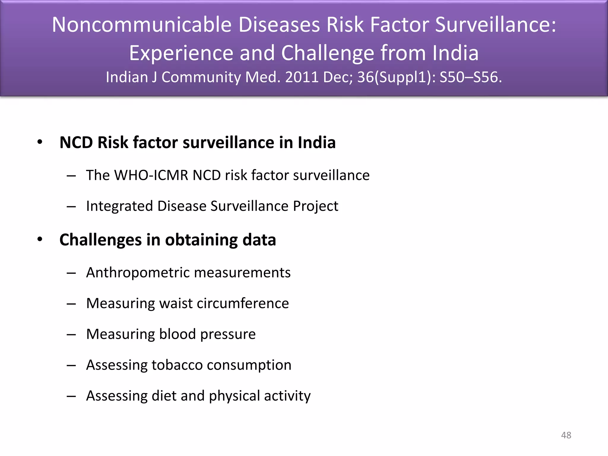 NCD Risk factor Surveillance | PPTX