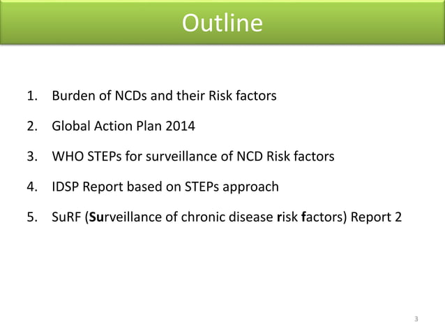 NCD Risk factor Surveillance | PPTX