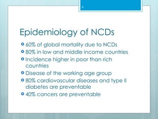 Non communicable diseases . An overview of prevention on ncds | PPT