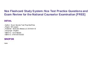 Nce Flashcard Study System: Nce Test Practice Questions and Exam